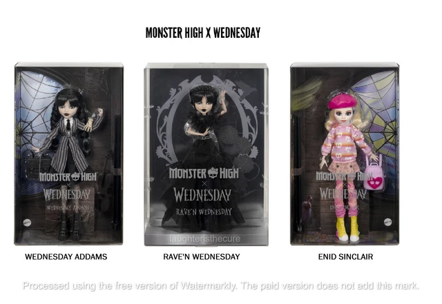 MONSTER HIGH X Wednesday Addams Raven Wednesday Enid Sinclair FULL SET ...