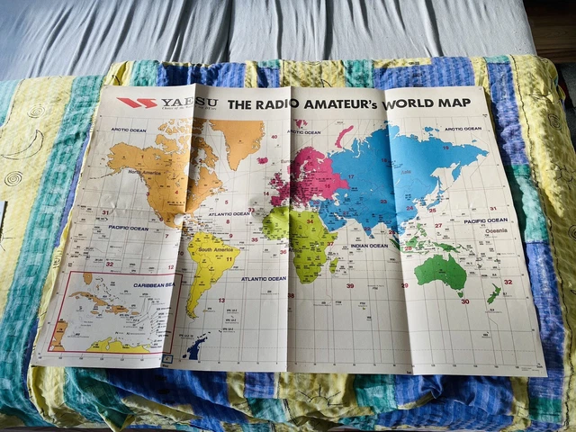 YAESU WORLD MAP Radioamatoriale Mappa del mondo EUR 2,50 - PicClick IT