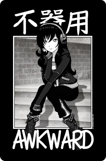 SMALL TIN SIGN: TOKYO SPIRIT AWKWARD: cute e-girl introvert card alt ...