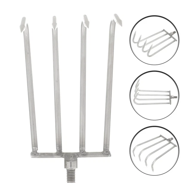 PROFESSIONAL 4-TEETH FISHING Rake Steel Lake Rake Aquatic Rake £9.38 ...
