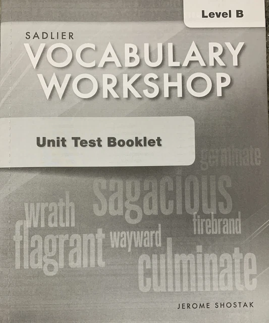VOCABULARY WORKSHOP LEVEL B Unit Test Booklet EUR 27,95 - PicClick FR