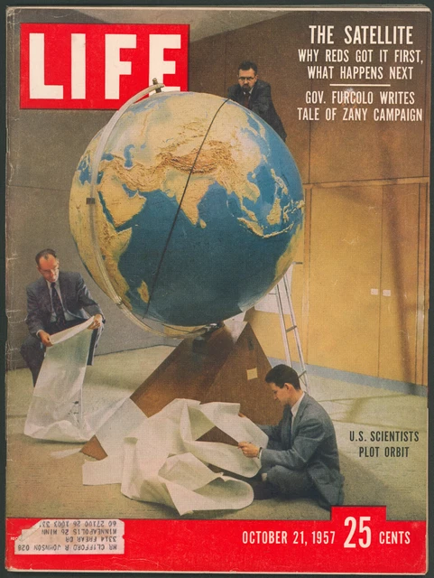 LIFE MAGAZINE OCTOBER 21, 1957 U.S. Scientists Plot Sputnik Space ...