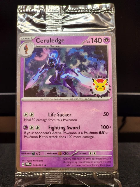 SEALED EB GAMES Ceruledge Pokemon Day 2024 Card Rare Holo Promo 040/091 ...