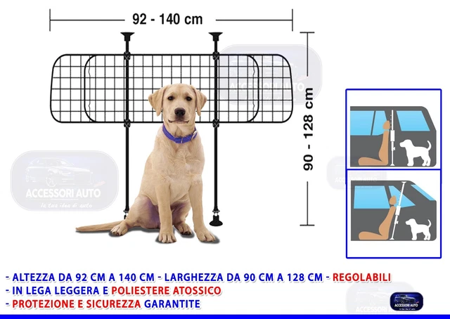 GRIGLIA CANI AUTO per trasporto animali nel baule bagagliaio rete ...