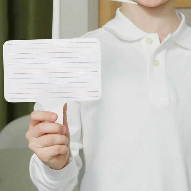 DRY ERASE ANSWER Paddle Hand Held White Board Double Sided Dry Erase ...