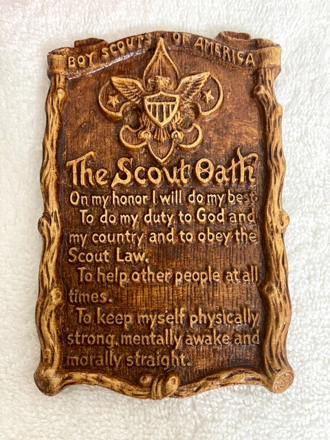 BOY SCOUTS OF America The Scout Oath Plaque No. 5098 with Box BSA £17. ...