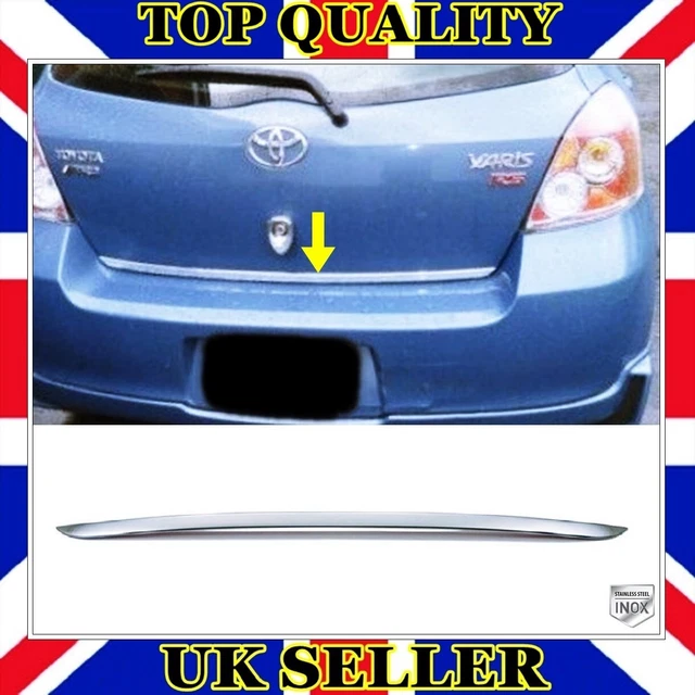CHROME REAR TRUNK Tailgate Lower Trim S.STEEL For TOYOTA YARIS / VITZ ...
