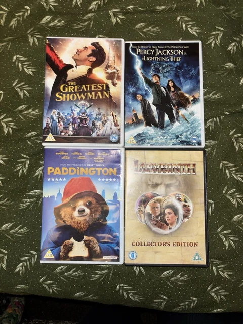 KIDS FAMILY DVD Bundle Set Paddington Greatest Showman Labyrinth Percy ...