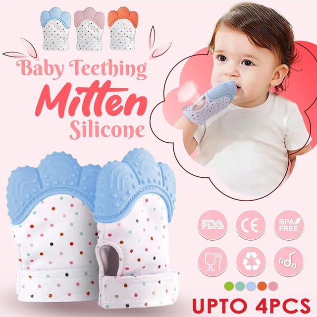 SILICONE BABY TEETHER Teething Bite Mitten Glove Safe BPA Free Chew ...