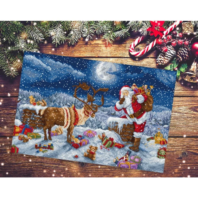 LETISTITCH COUNTED CROSS stitch kit "Silent Night Gift", 43x29cm $136. ...