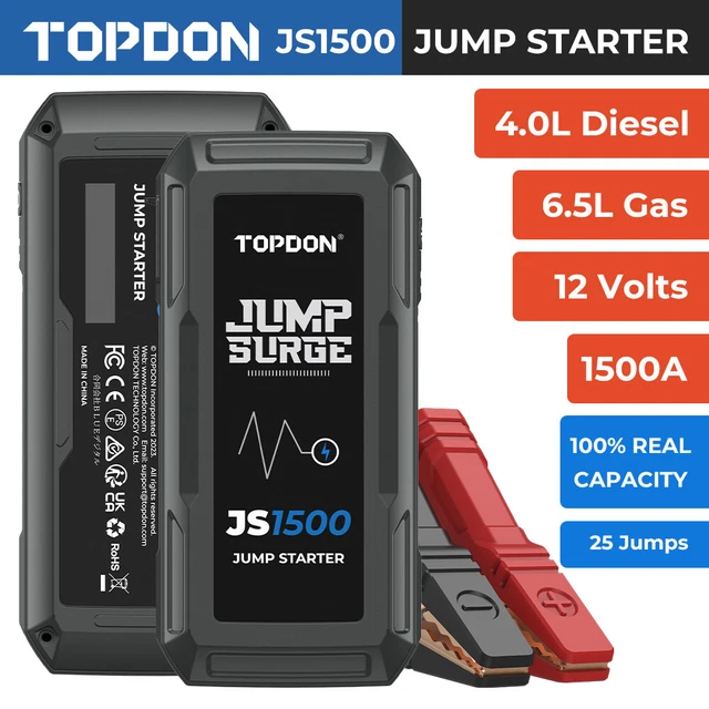 TOPDON 1500A CAR Jump Starter Pack Booster Battery Charger Power Bank ...