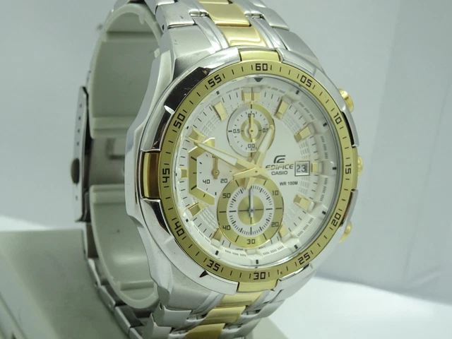 CASIO EDIFICE TWO tone chronograph watch EFR-539 £70.00 - PicClick UK