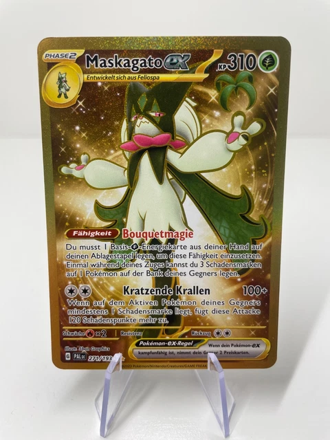 POKÉMON ENTWICKLUNGEN IN Paldea Maskagato ex 271/193 Deutsch Gold Karte ...