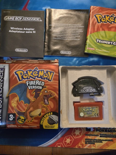 POKEMON FIRERED (FIRE Red) Gameboy Advance GBA Complete (CIB) Adapter ...
