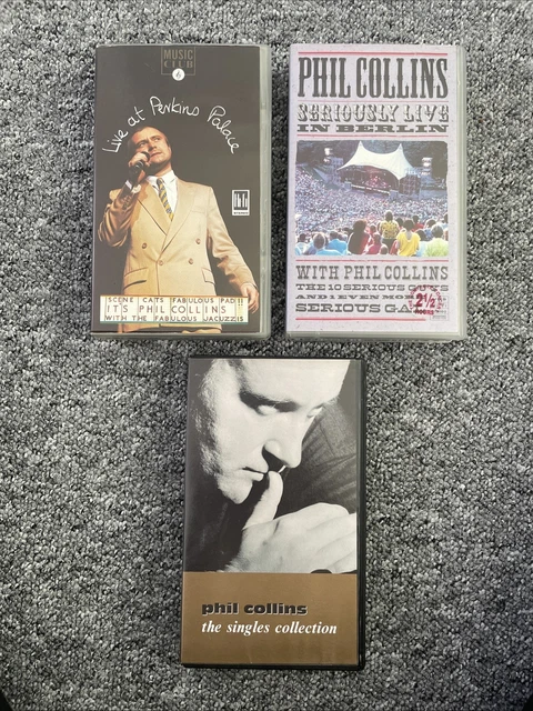 PHIL COLLINS 3X VHS Live At Perkins Palace, Seriously Live & Singles ...