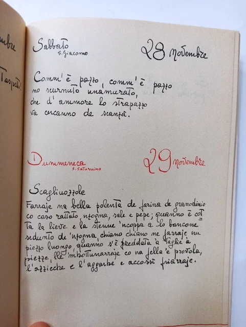 CALENNARIO PE' ALL li juorne 1987 calendar in Neapolitan Naples dialect ...