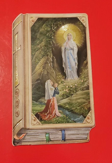 PRAYER TO THE Virgin Mary, Our Lady of Lourdes, Saint, holy card, SAD £ ...