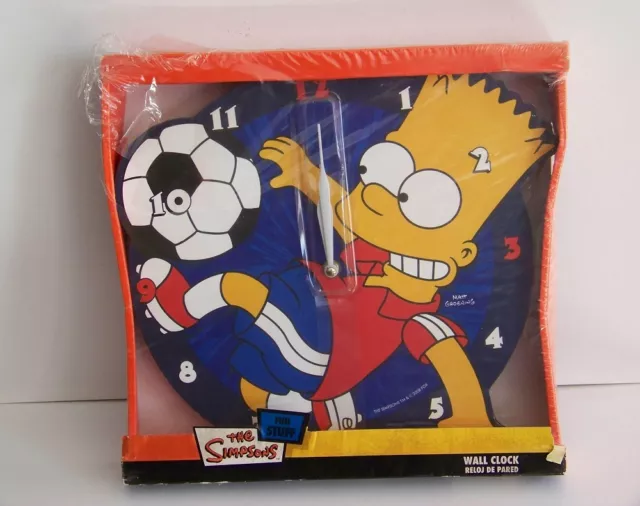 WALL CLOCK HORLOGE murale Les Simpsons Bart Simpson football foot EUR ...
