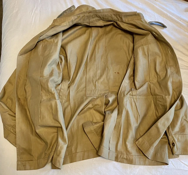 ORIGINAL WW2 KHAKI Drill Uniform Jacket. Named British Army Officers ...