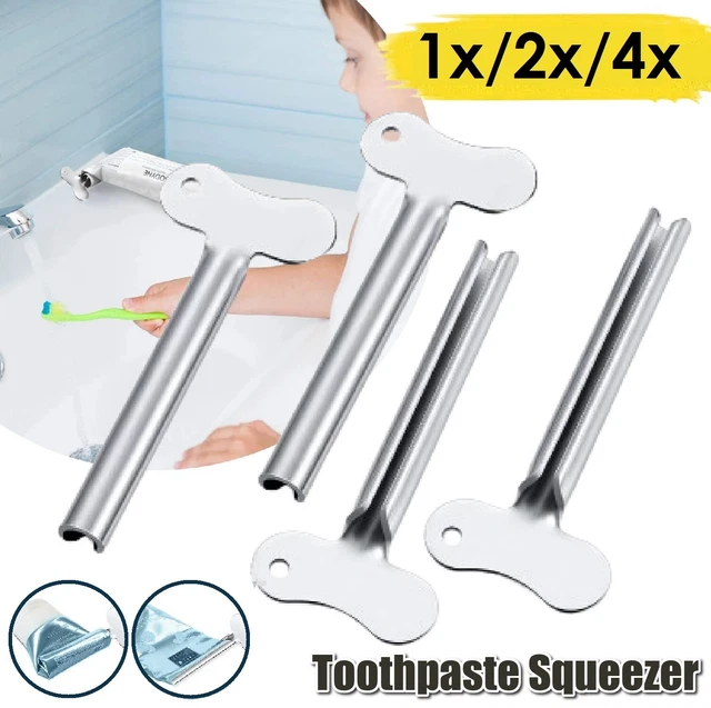 STAINLESS STEEL TUBE Toothpaste Squeezer Easy Key Dispenser Roller Tube ...