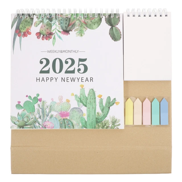 STANDING FLIP DESKTOP Calendar 2025 Monthly Calendar With English Memo ...