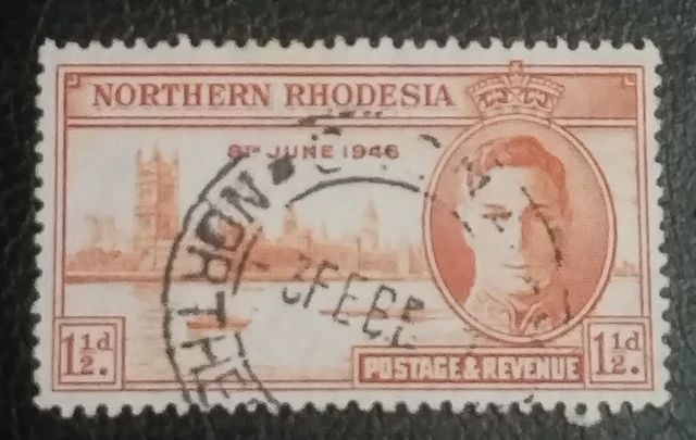NORTHERN RHODESIA KING George V1 Early Issue fine used 1946 Victory 1½d ...