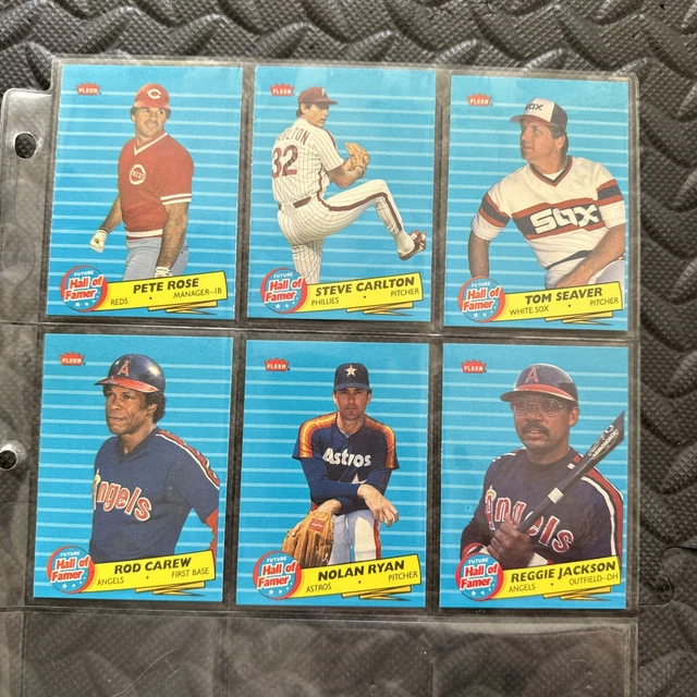 1986 FLEER FUTURE Hall of Famer ensemble d'inserts Ryan Rose Carew ...