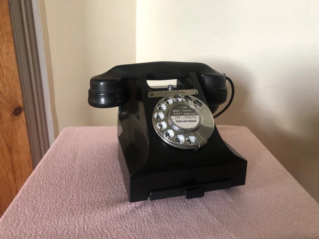 VINTAGE BLACK BAKELITE 330F Telephone Converted Modern Use £69.00 ...