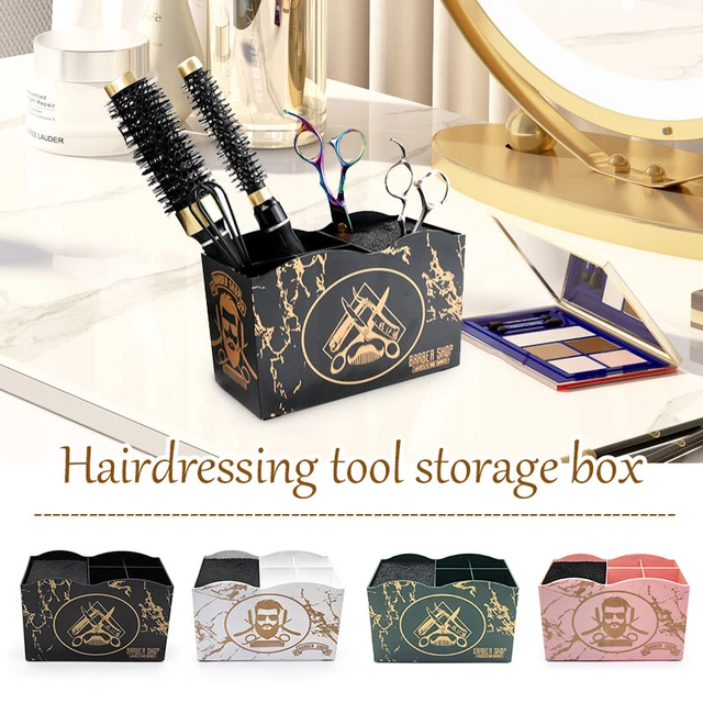 HAIRDRESSING TOOL STORAGE Box Barber Shop Scissors Rack Large Salon ...