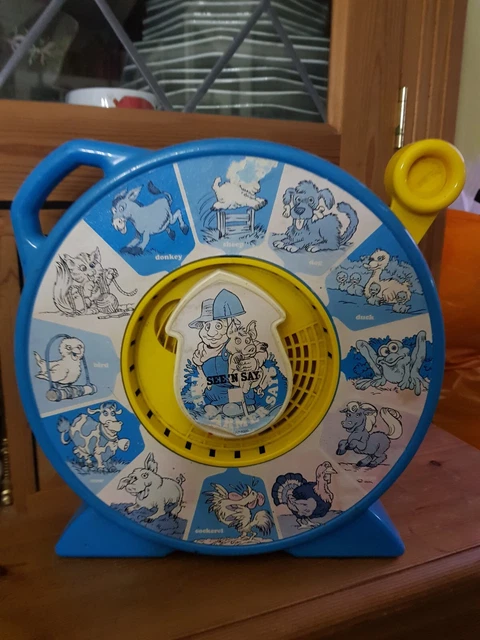 MATTEL TOY VINTAGE 1989 see'say spin game, farm animal noise Working ...