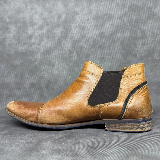 BULL BOXER BOOTS Mens 12 Casual Slip On Chelsea Ankle Boot Brown ...