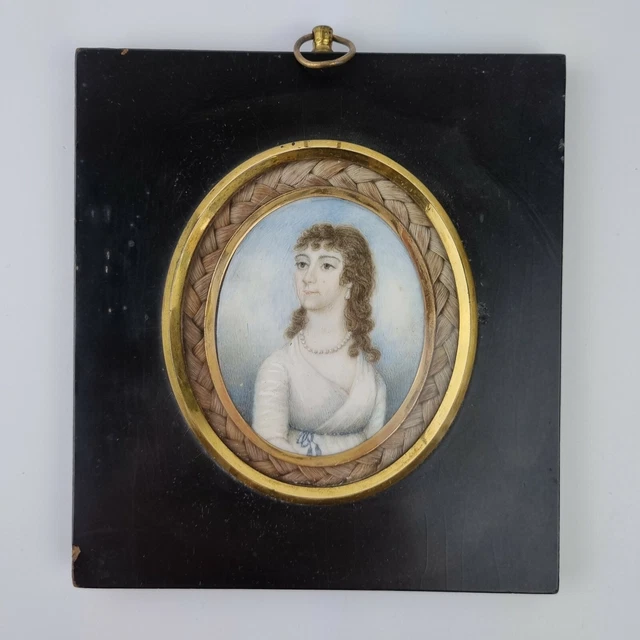 FINE ANTIQUE EARLY 19th Century Portrait Miniature Of A Lady, Jane Dunn ...
