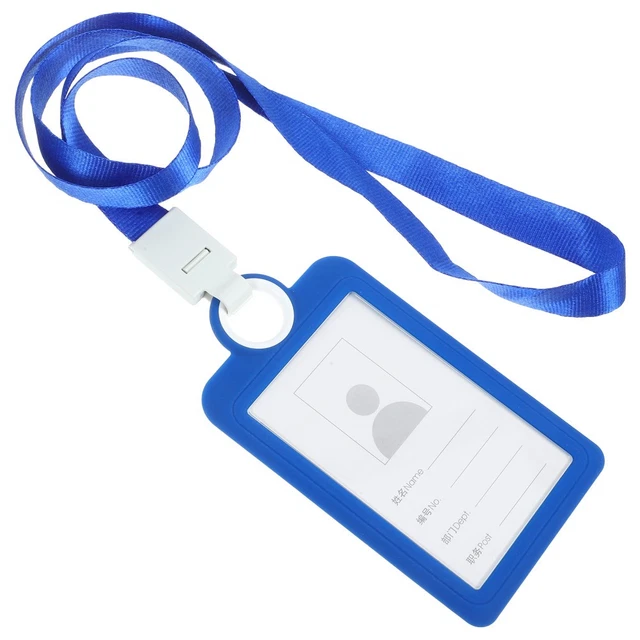 WORK PERMIT LANYARD Id Card Holder Sleeve Badge Holders with Lanyards ...