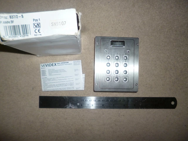 VIDEX VX800N-2L INTERCOM door entry system access control keypad module ...