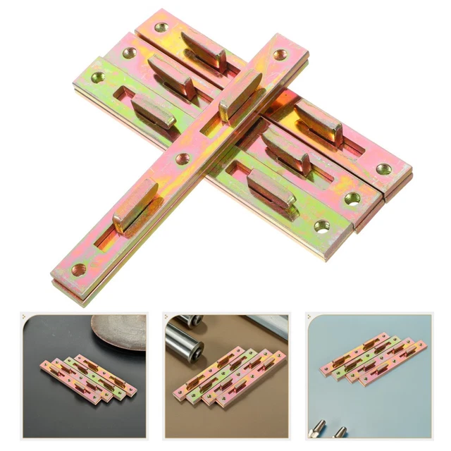 4 PCS BED Rail Hardware Kit Support Bracket Frame Attachment Adapter ...