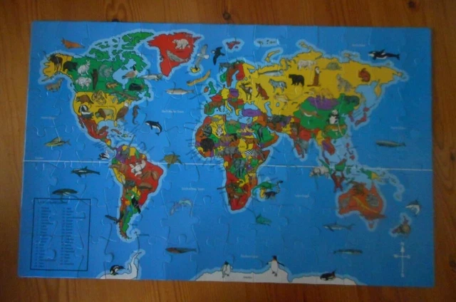 VINTAGE EARLY LEARNING Centre - World Map Puzzle - Age 4-8 Years ...
