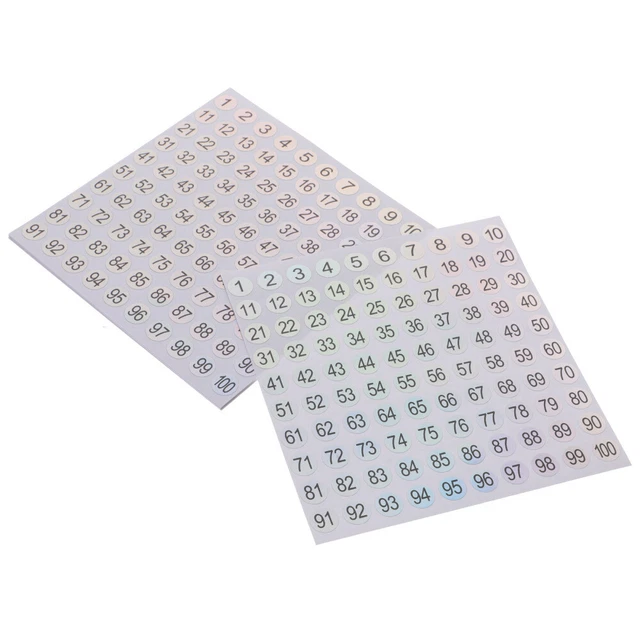 10 SHEETS OF Numbered Sticker Adhesive Number Sticker Number ...