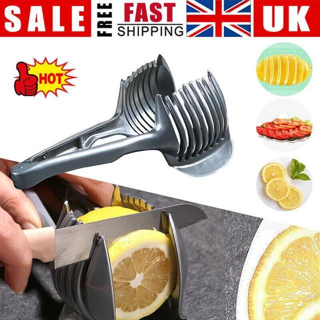 2X HANDHELD TOMATO Slicer Lemon Cutter Stainless Cutting Aid Slicing ...