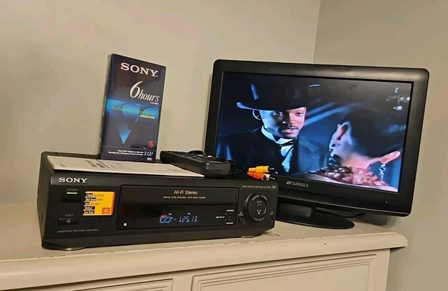 SONY VCR VHS Video Tape Player Recorder HiFi W/ Remote Tape & Cables ...