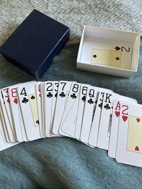 VINTAGE BRAILLE PLAYING Cards In Blue Box - Blue Patterned Backed - VGC ...