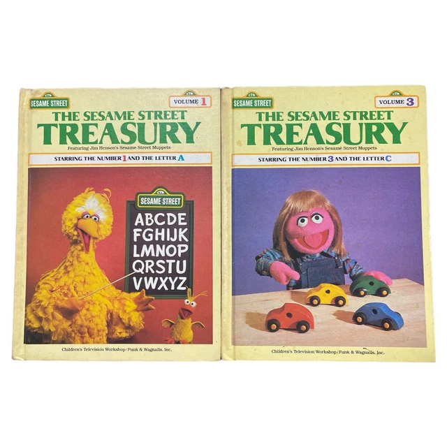 THE SESAME STREET Treasury Vol 1 & 3 Book Set Learning Alphabet Numbers ...