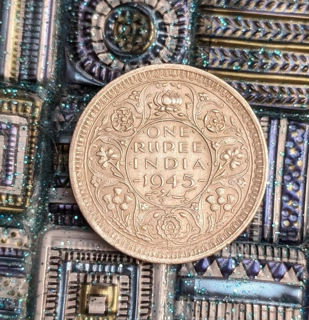 1945 BRITISH INDIA King George VI One Rupee Rare Silver Coin BU £40.51 ...