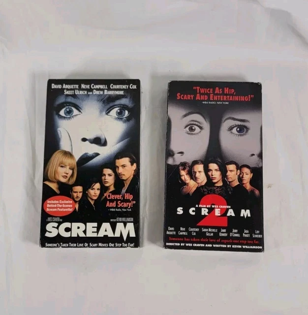 SCREAM 1 AND 2 VHS Tapes - Wes Craven Horror Movie Film 90s Slasher ...