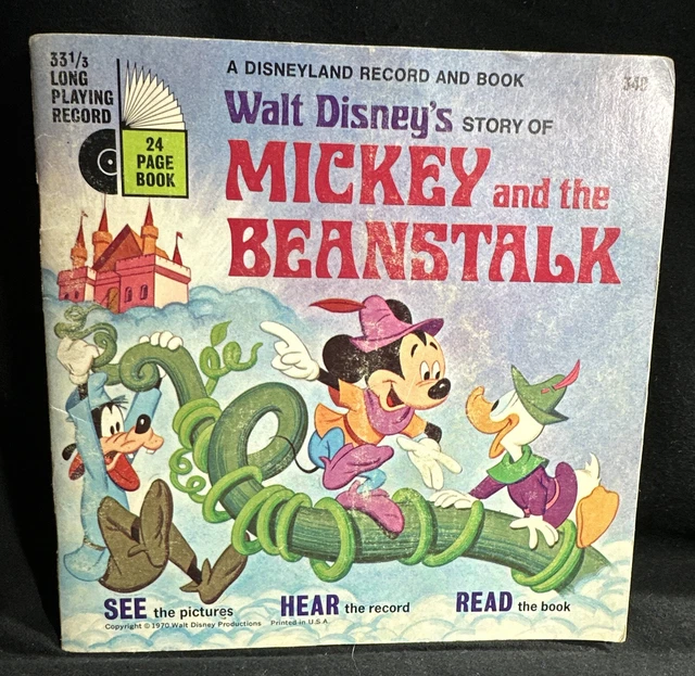 WALT DISNEY'S STORY of Mickey and the Beanstalk See Hear Read Book ...