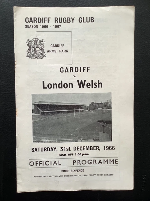 1966 CARDIFF V LONDON WELSH programme £1.99 - PicClick UK