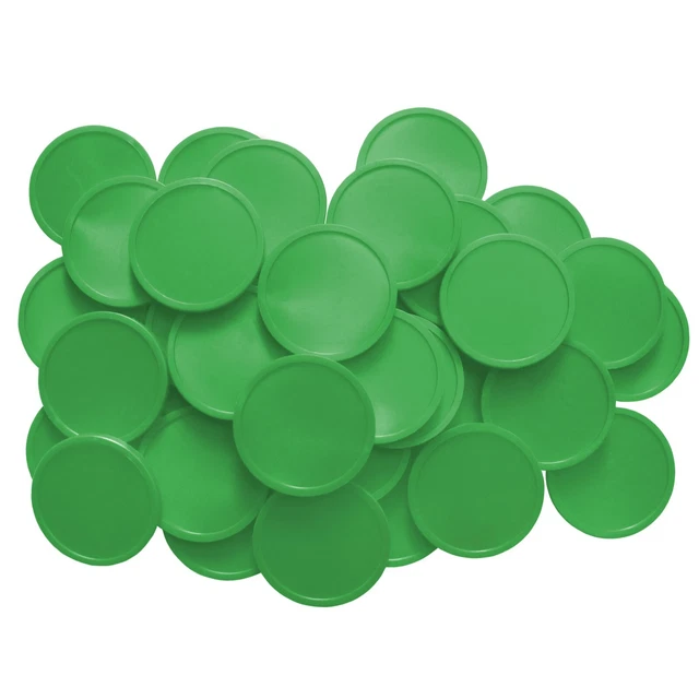 10 PIECES DARK Green Plastic Tokens Reward Math Counters Drink Coupon ...