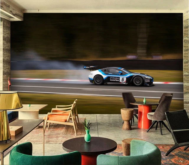 3D RACING CAR O507 Transport Wallpaper Mural Self-adhesive Removable Amy $46.99 - PicClick AU