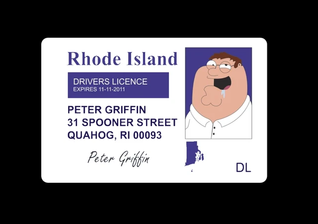 FAMILY GUY PETER Griffin Novelty Driving Licence ID Card Roleplay ...
