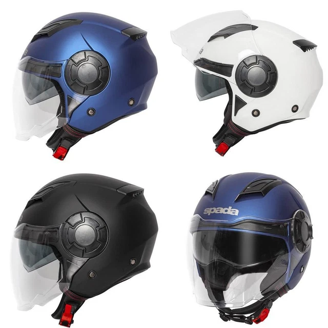 SPADA LYCAN OPEN Face Motorcycle Helmet Plain Jet Scooter Lid Black ...