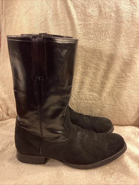 LA MUNDIAL LM Black Rough Out / Leather Western Riding Boots Custom SZ ...